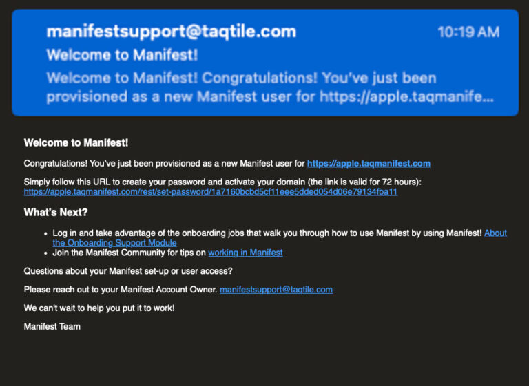 Manifest Login - Taqtile Community
